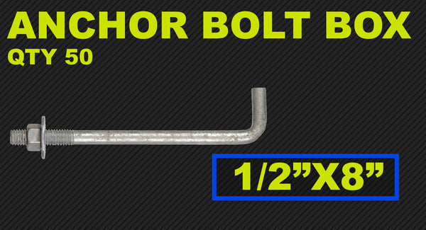 Anchor Bolt Box 1/2"X8" NON GALVANIZED - REBAR CONCRETE PRODUCTS