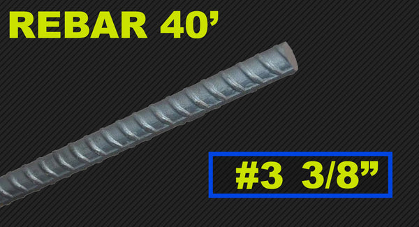 #3 (3/8") Rebar 20' - REBAR CONCRETE PRODUCTS