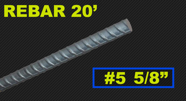 #5 (5/8") Rebar 20' - REBAR CONCRETE PRODUCTS